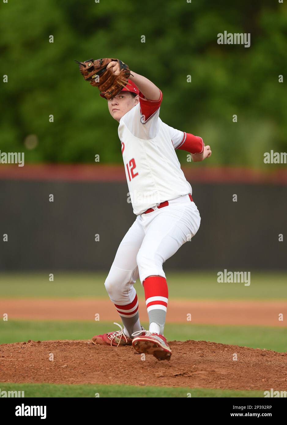 Lake Mary Rams pitcher Nikolas Kovach (12) during a game against the ...