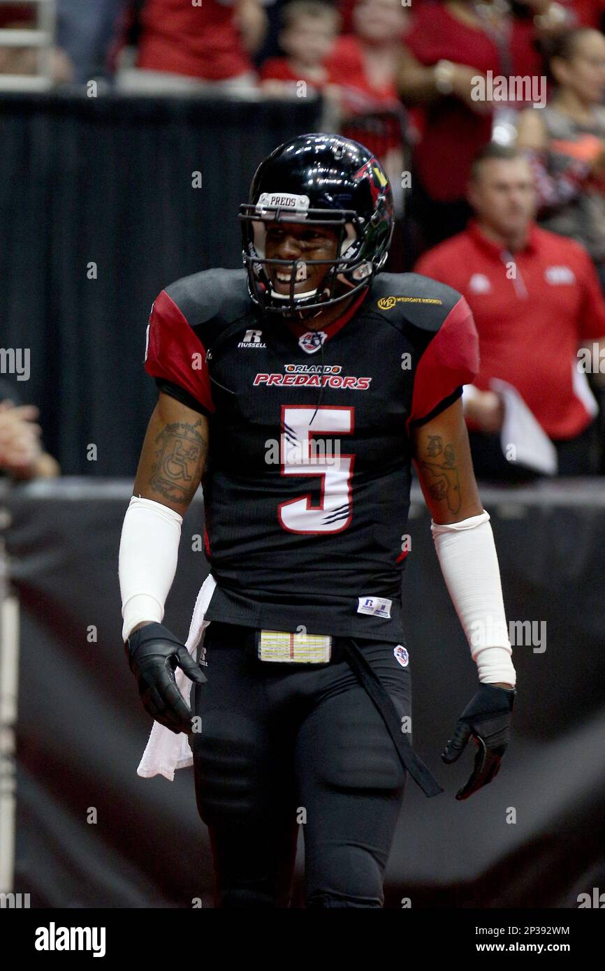April 3, 2015: Orlando Predators quarterback Bernard Morris (5) during ...