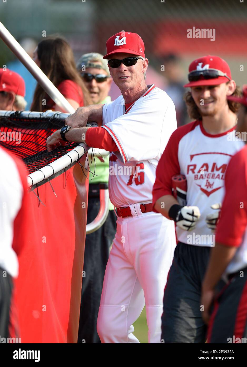 Lake Mary Rams coach Ed Nuss during batting practice before a game ...