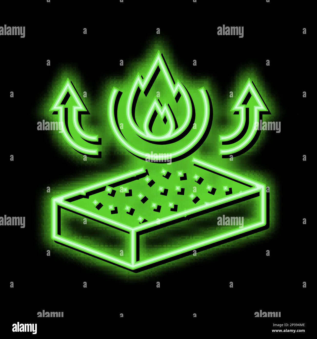 fire resistance mineral wool neon glow icon illustration Stock Vector ...