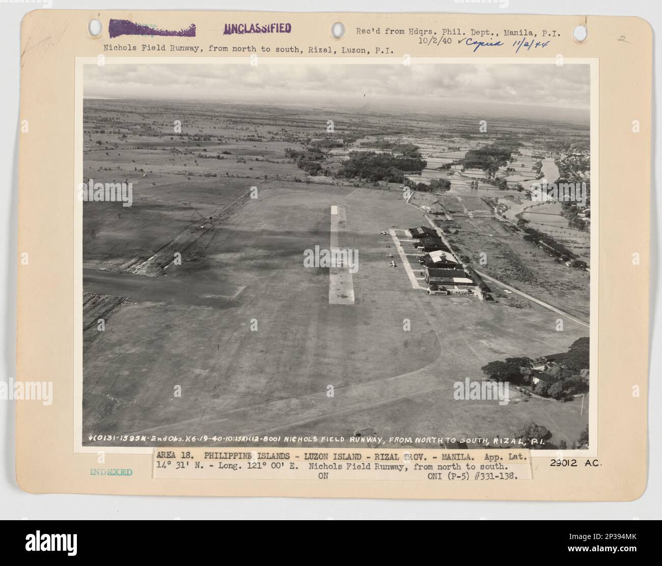 Landing Fields - Philippines - Nichols Field, Aerial Photograph Stock ...