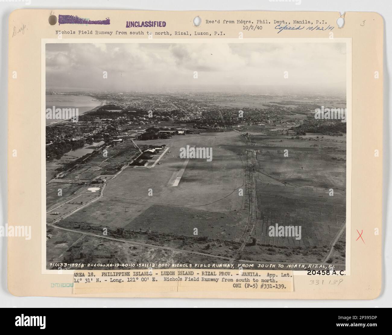 Landing Fields - Philippines - Nichols Field, Aerial Photograph Stock ...