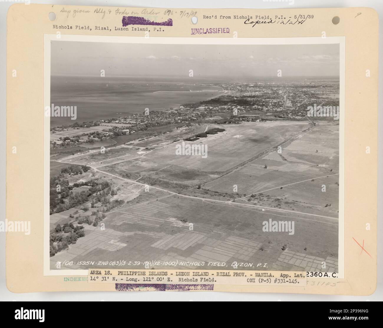 Landing Fields - Philippines - Nichols Field, Aerial Photograph Stock ...