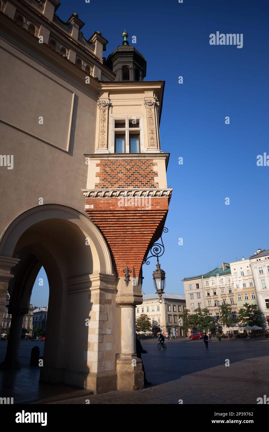 Bay window protruding from corner of the Renaissance Cloth Hall ...