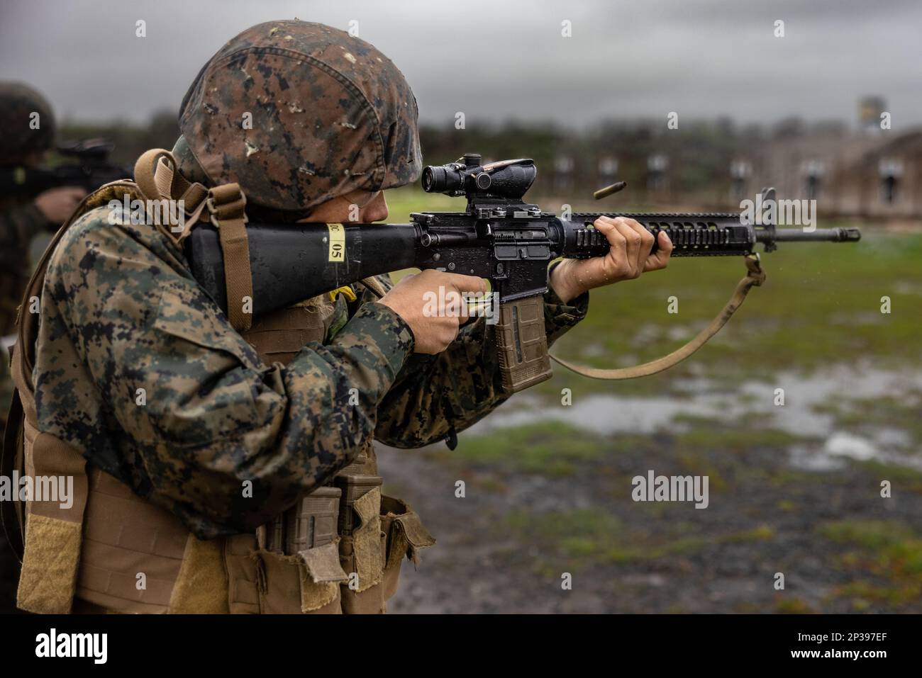 A U S Marine Corps Recruit With Echo Company 2nd Recruit Training