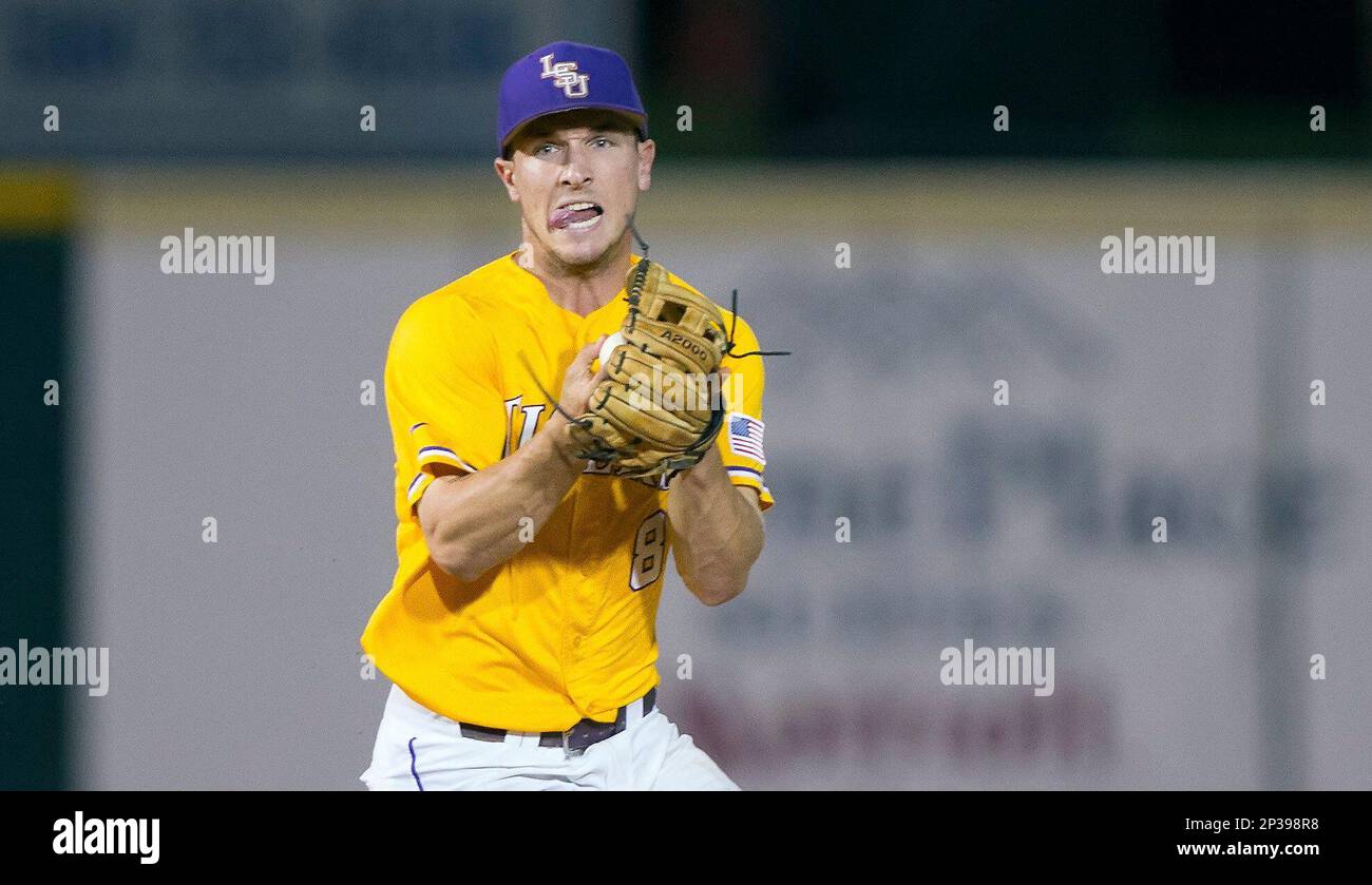 March 31, 2015 - LSU infielder Alex Bregman (8) catches a ground ball ...