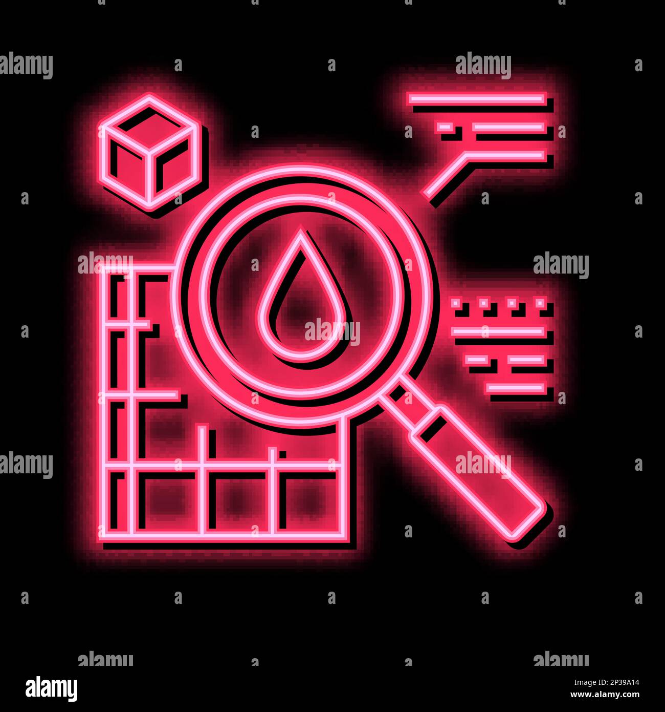 blood analyzing on sugar neon glow icon illustration Stock Vector Image ...