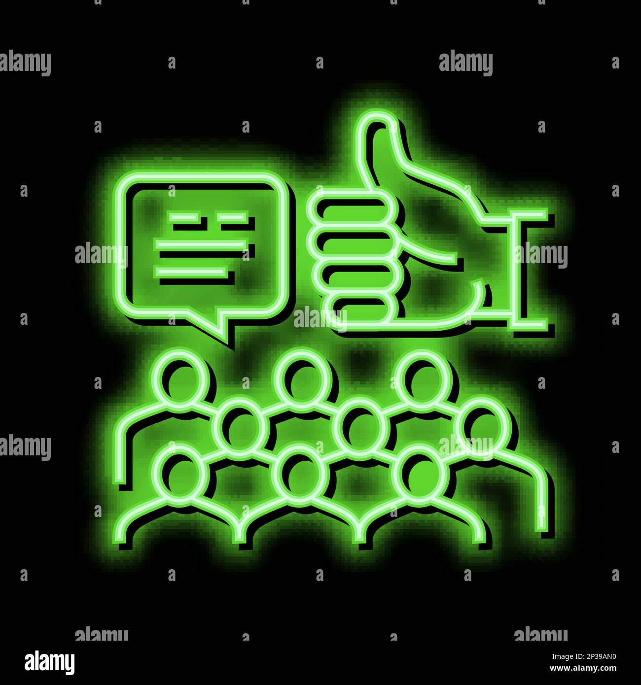 feedback crowdsoursing neon glow icon illustration Stock Vector Image ...