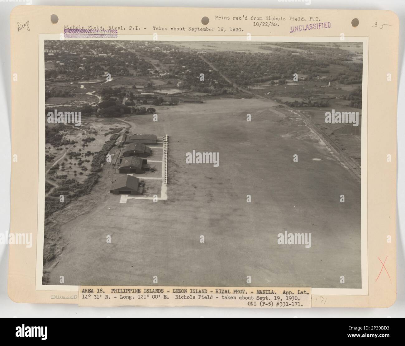 Landing Fields - Philippines - Nichols Field, Aerial Photograph Stock ...