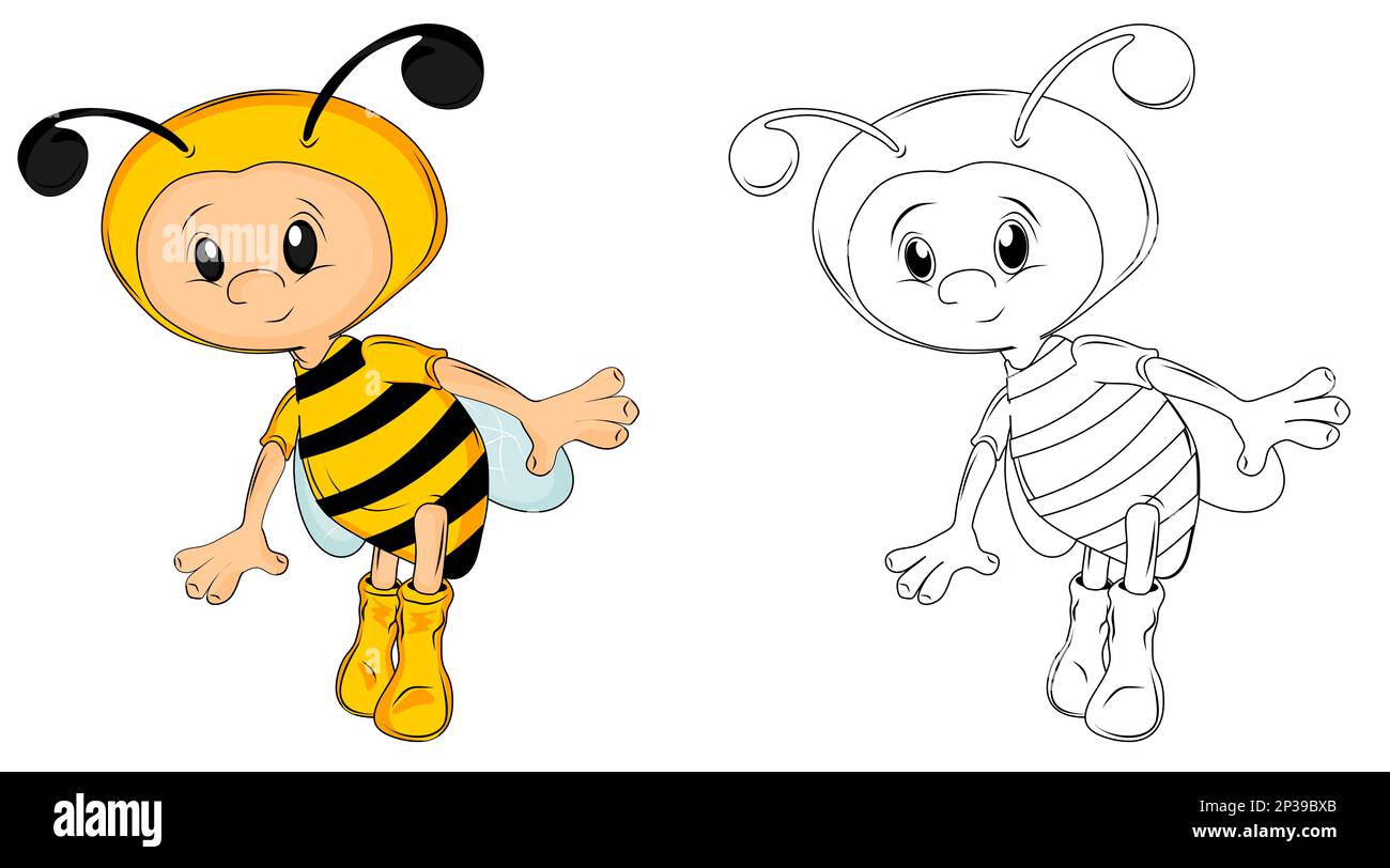 colored and coloring bees Stock Photo - Alamy