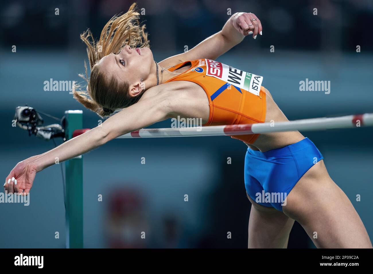 ISTANBUL - Britt Weerman in action in the high jump final on the fourth ...