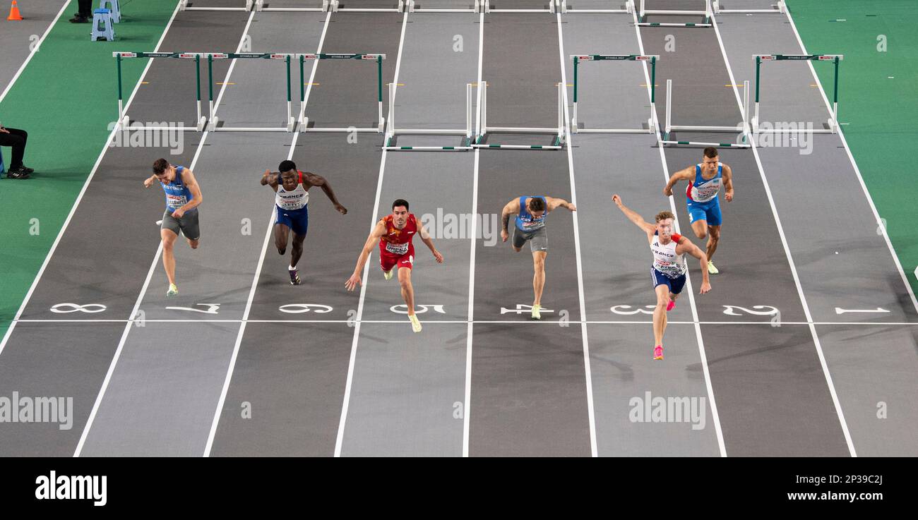 Istanbul, Turkey. 5th Mar 2023. Kevin Mayer of France win’s the 60m ...