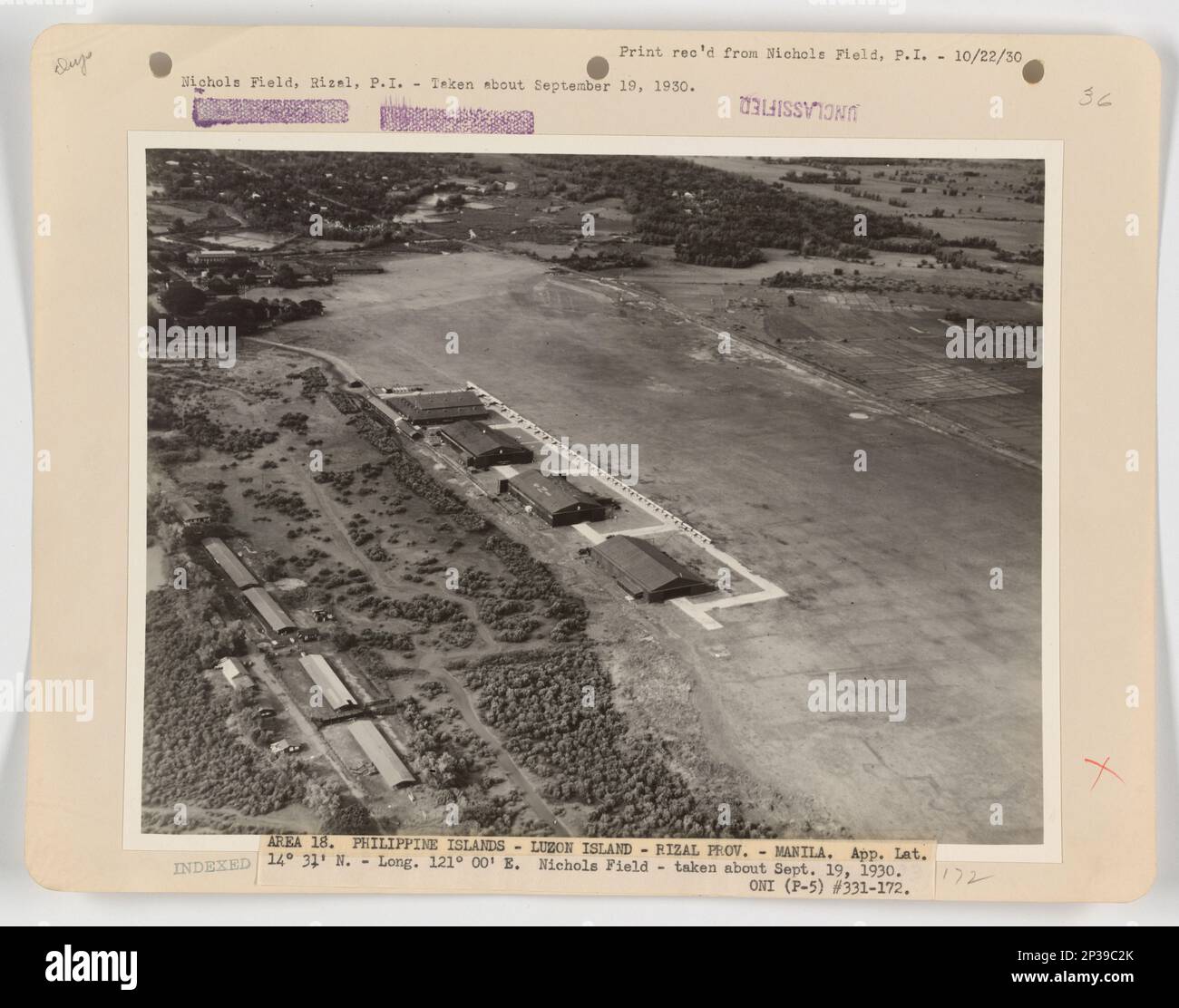 Landing Fields - Philippines - Nichols Field, Aerial Photograph Stock ...