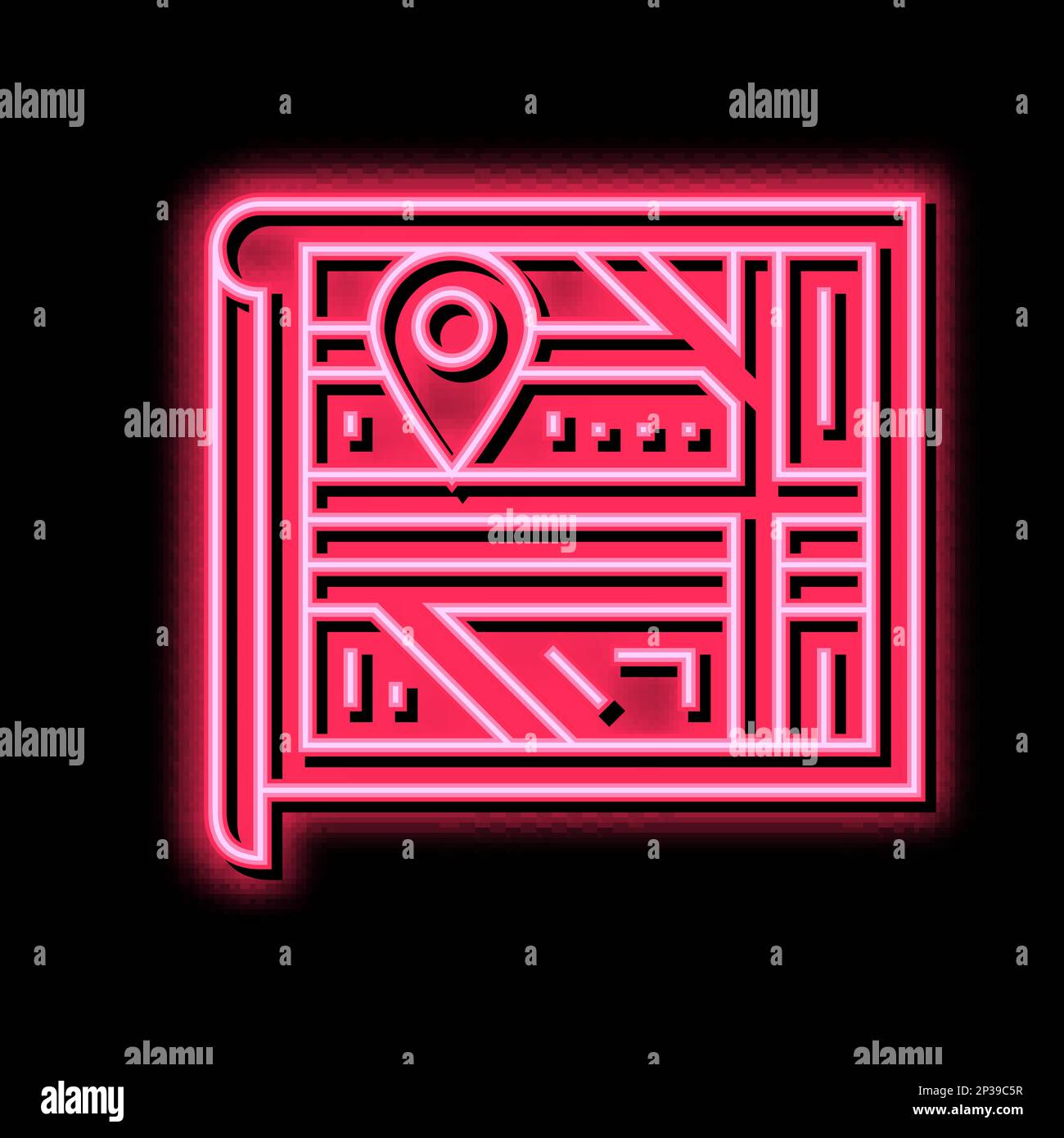 map location neon glow icon illustration Stock Vector Image & Art - Alamy