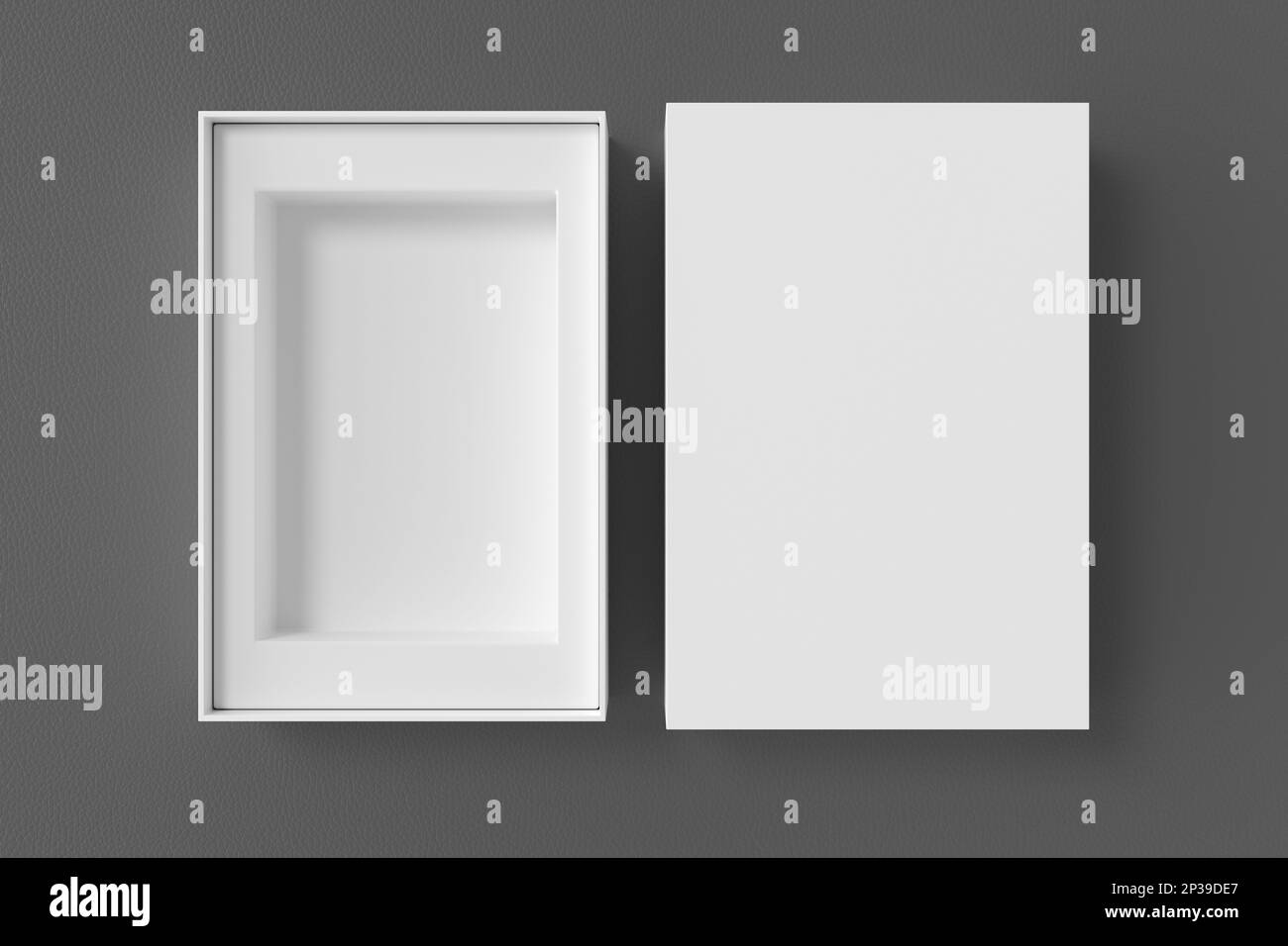 Open box packaging mockup on gray background. Template for your design ...