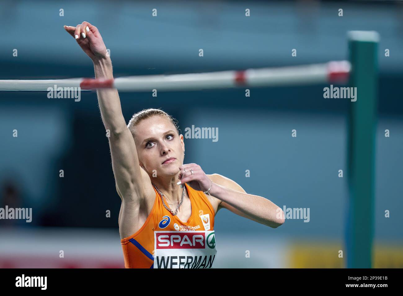 ISTANBUL - Britt Weerman in action in the high jump final on the fourth ...