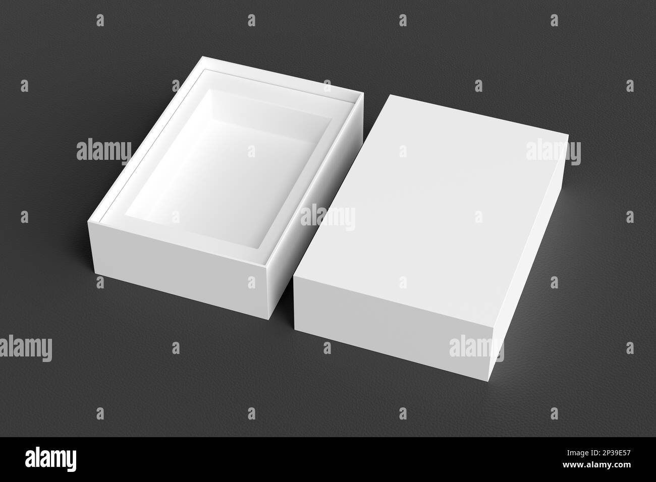 Open box packaging mockup on gray background. Template for your design ...