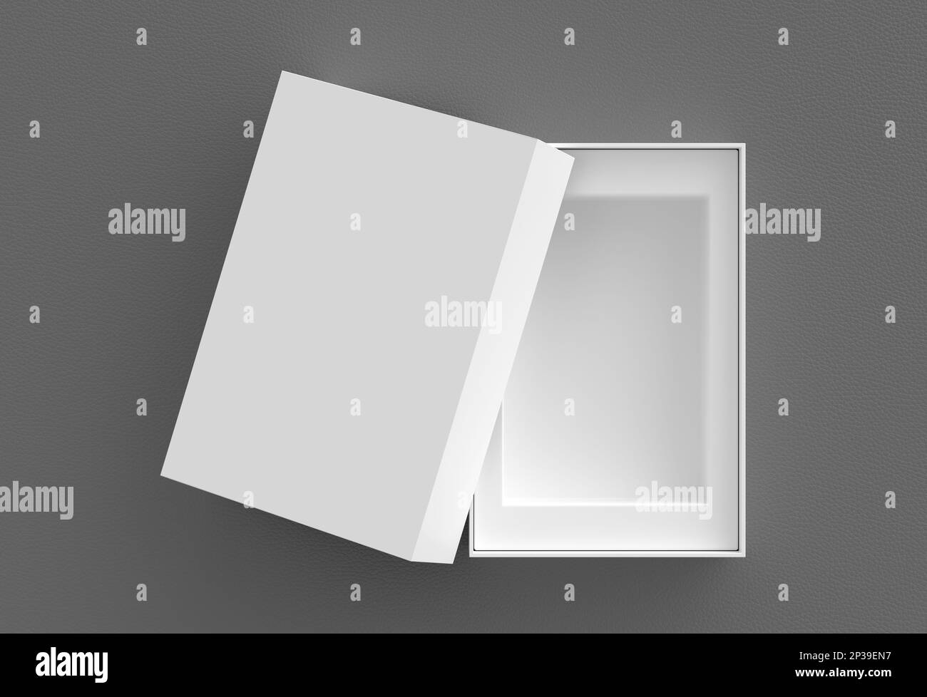 Open box packaging mockup on gray background. Template for your design ...