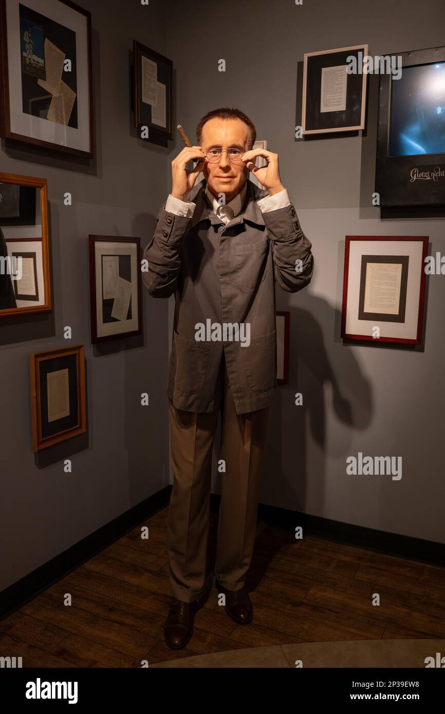 Bertolt Brecht in Madame Tussauds Berlin wax museum in Berlin, Germany ...