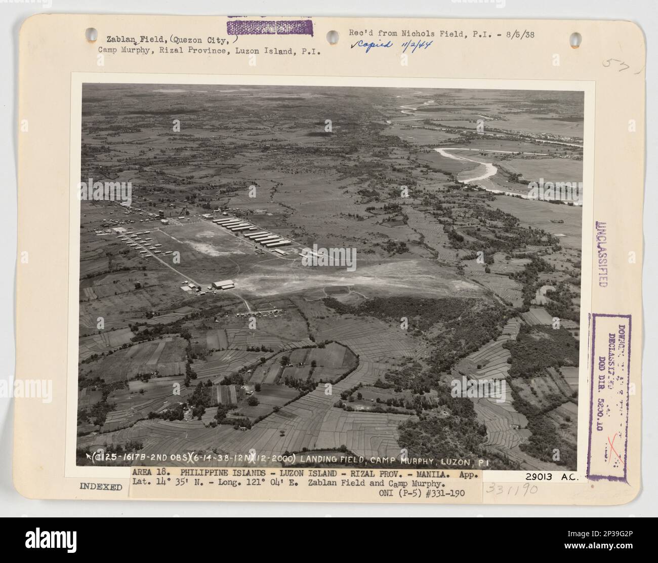 Landing Fields - Philippines - Zablan Field, Aerial Photograph Stock ...