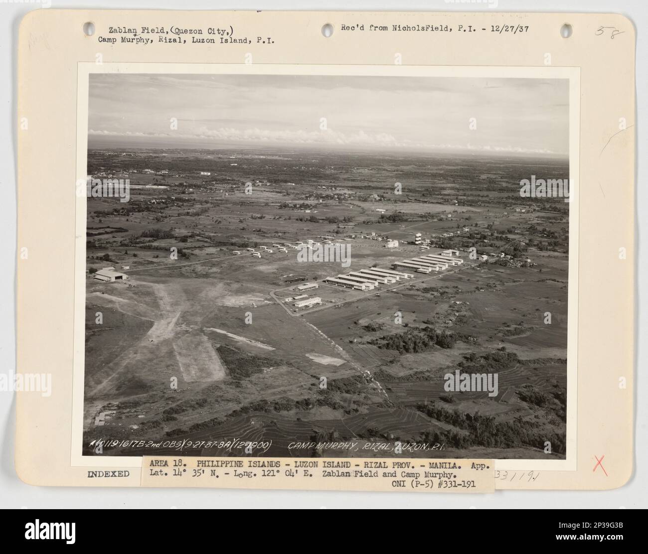 Landing Fields - Philippines - Zablan Field, Aerial Photograph Stock ...