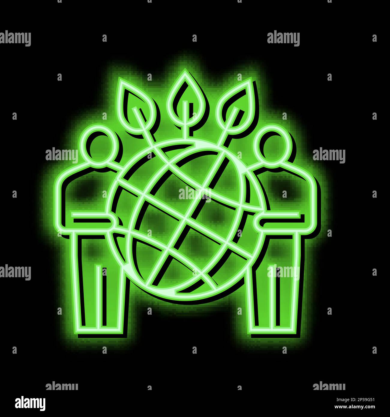 people safe planet ecosystem neon glow icon illustration Stock Vector ...