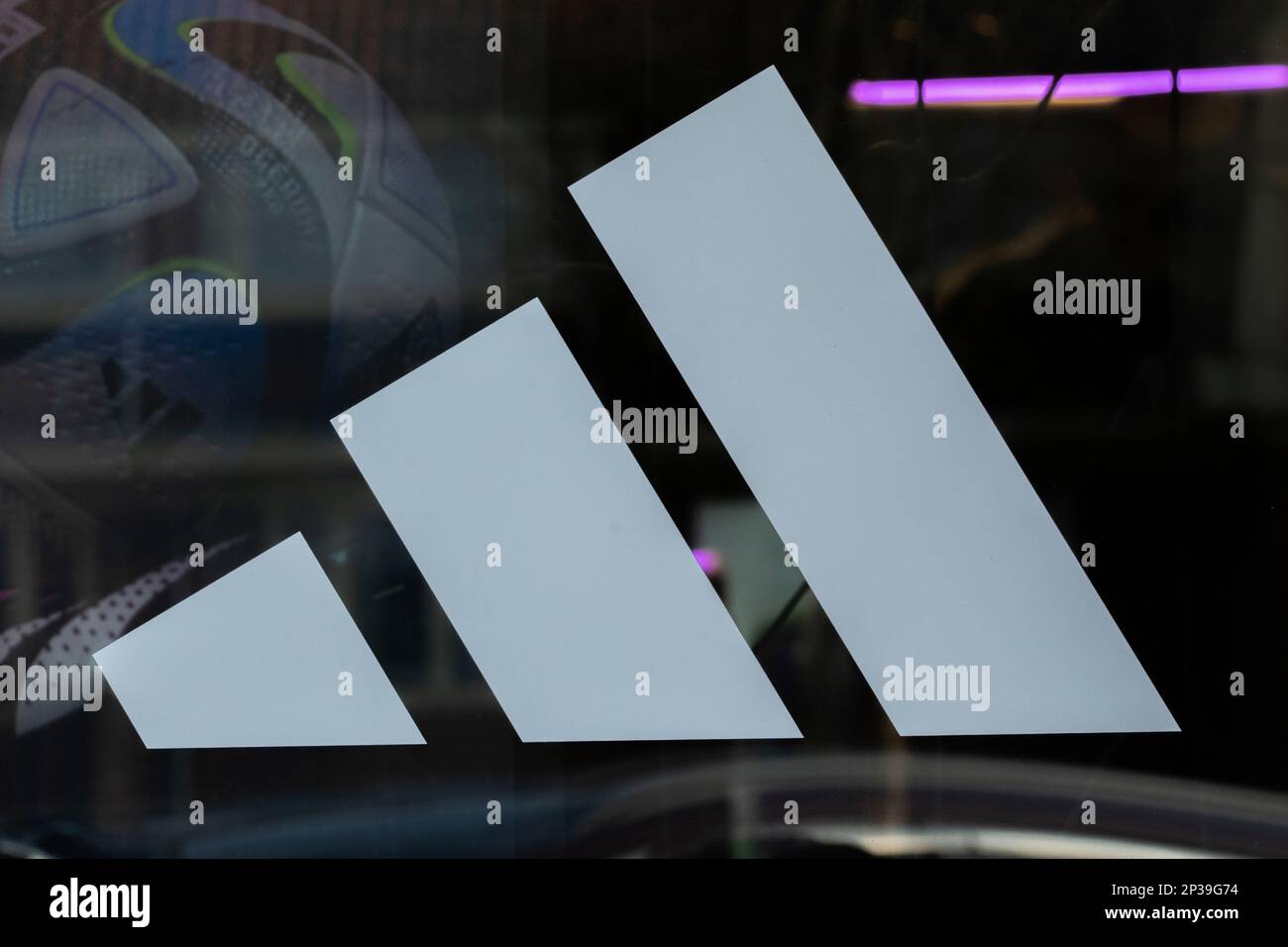 Close Up Adidas Logo On A Window At Amsterdam The Netherlands 1-3-2023 ...