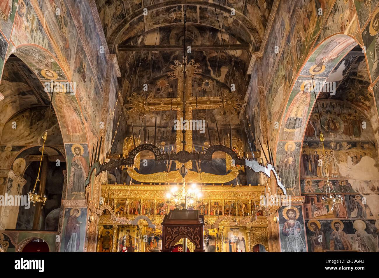 Interior of the Church of Sv. Bogorodica in Piva Monastery, Montenegro ...
