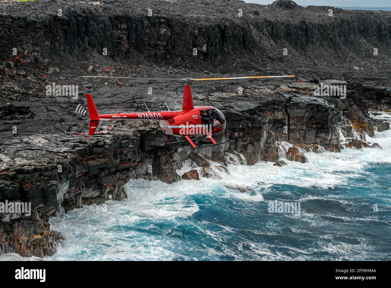 A Robinson R44 Clipper helicopter from Mauna Loa Helicopters in Hawaii ...
