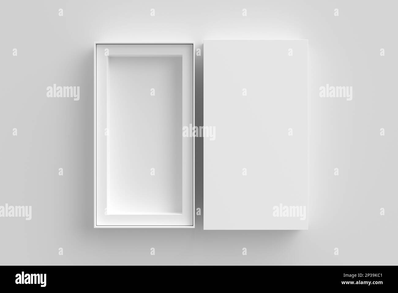 Long open box packaging mockup on white background. Template for your ...