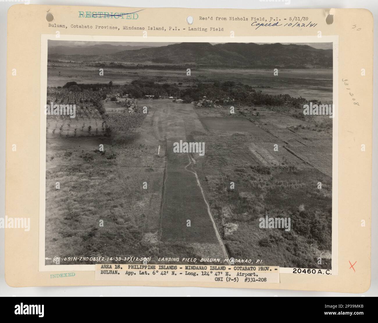 Landing Fields - Philippines - Mindanao Island, Aerial Photograph Stock ...