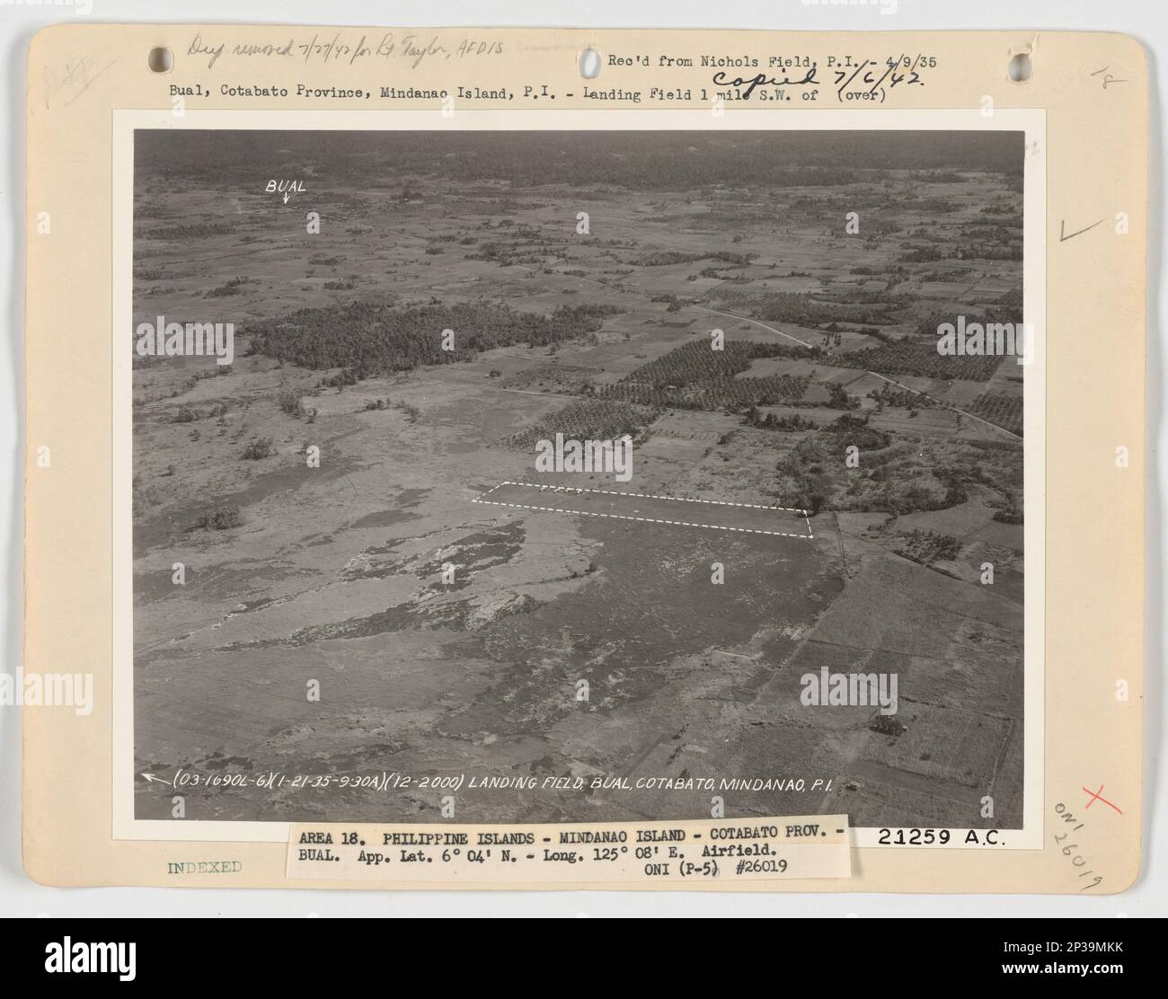 Landing Fields - Philippines - Mindanao Island, Aerial Photograph Stock ...
