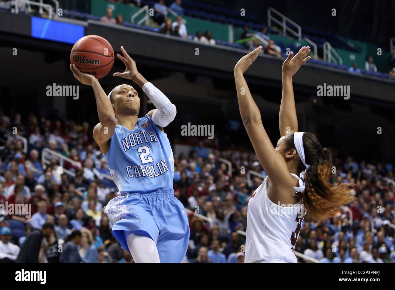 27 March 2015: North Carolina's Latifah Coleman (2) and South Carolina ...