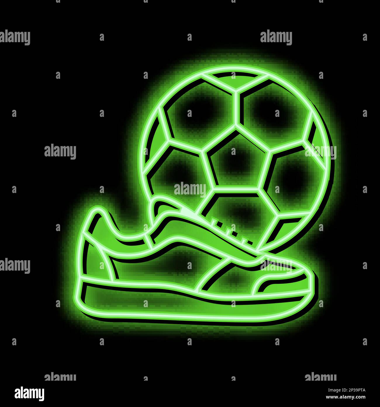 play football soccer mens leisure neon glow icon illustration Stock ...