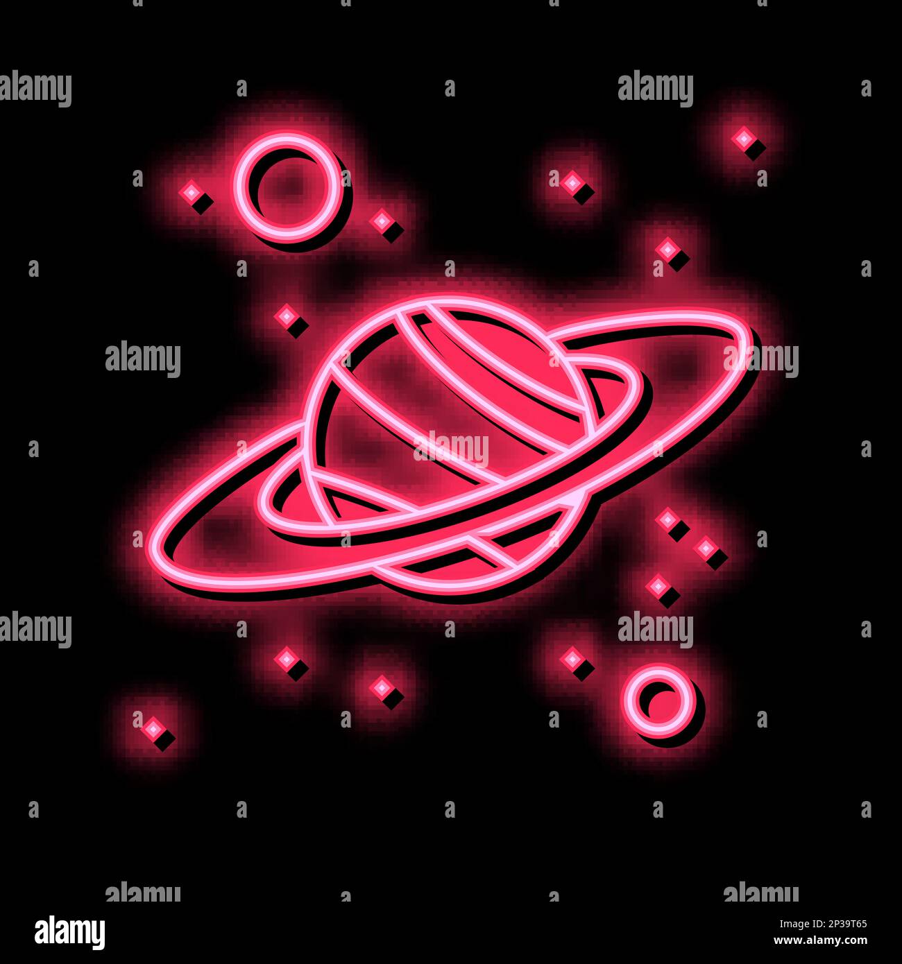saturn planet color icon vector flat illustration Stock Vector Image ...