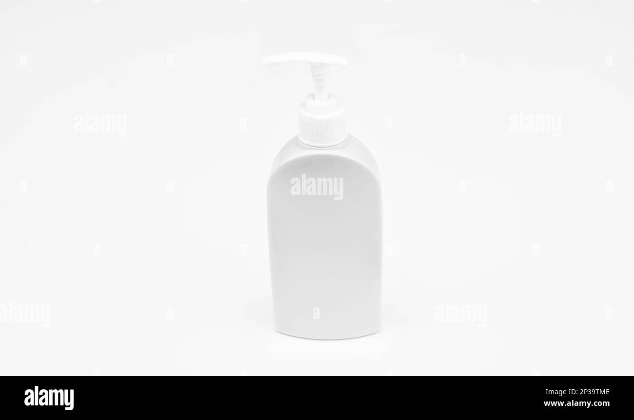 presenting cosmetic product. unbranded shampoo advertisement Stock ...