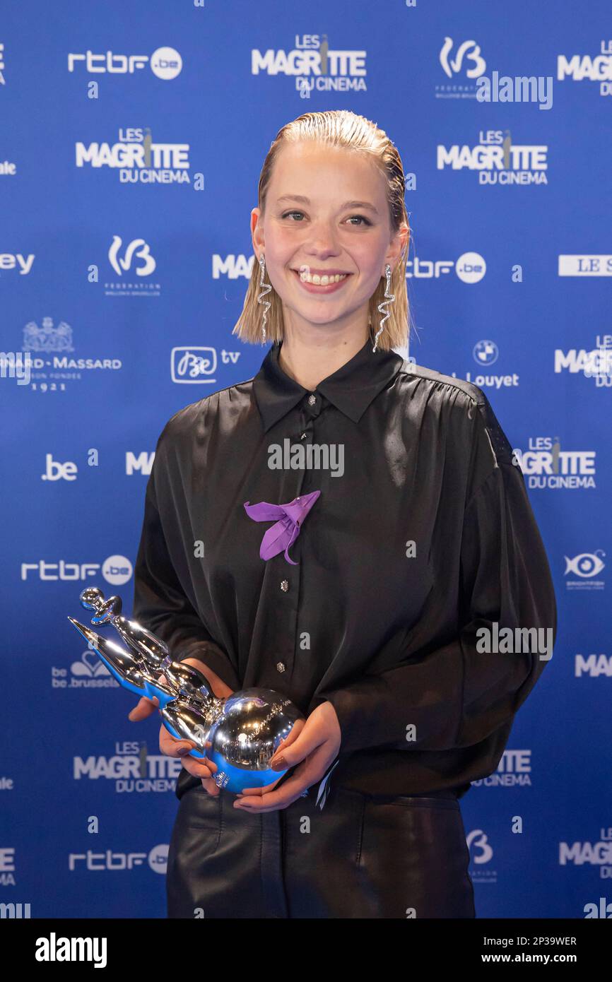 Sophie Breyer, Best female hope Magritte pose with her award during the ...