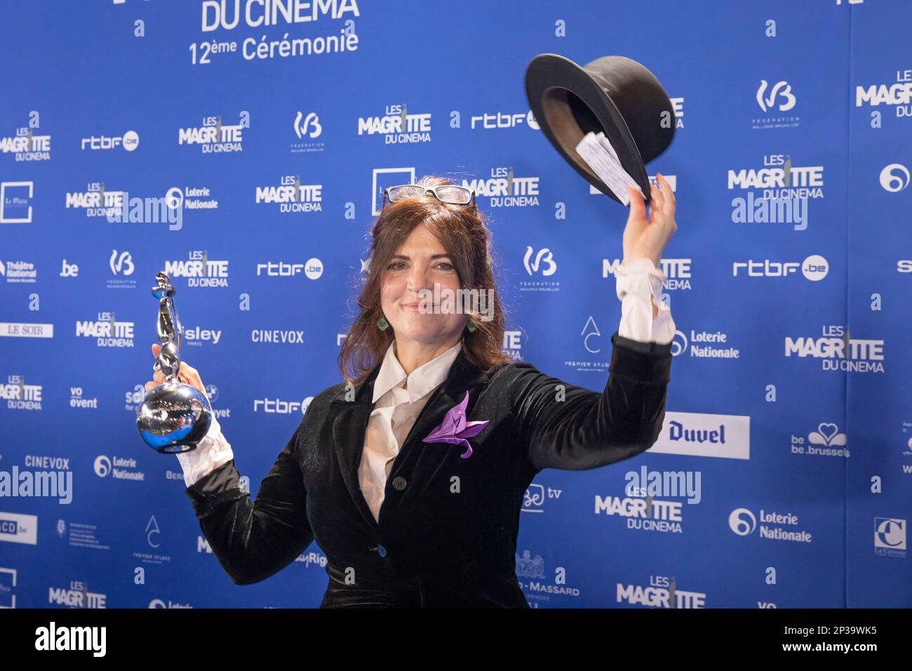 Brussels, Belgium. 05th Mar, 2023. Agnes Jaoui honor Magritte pose with ...