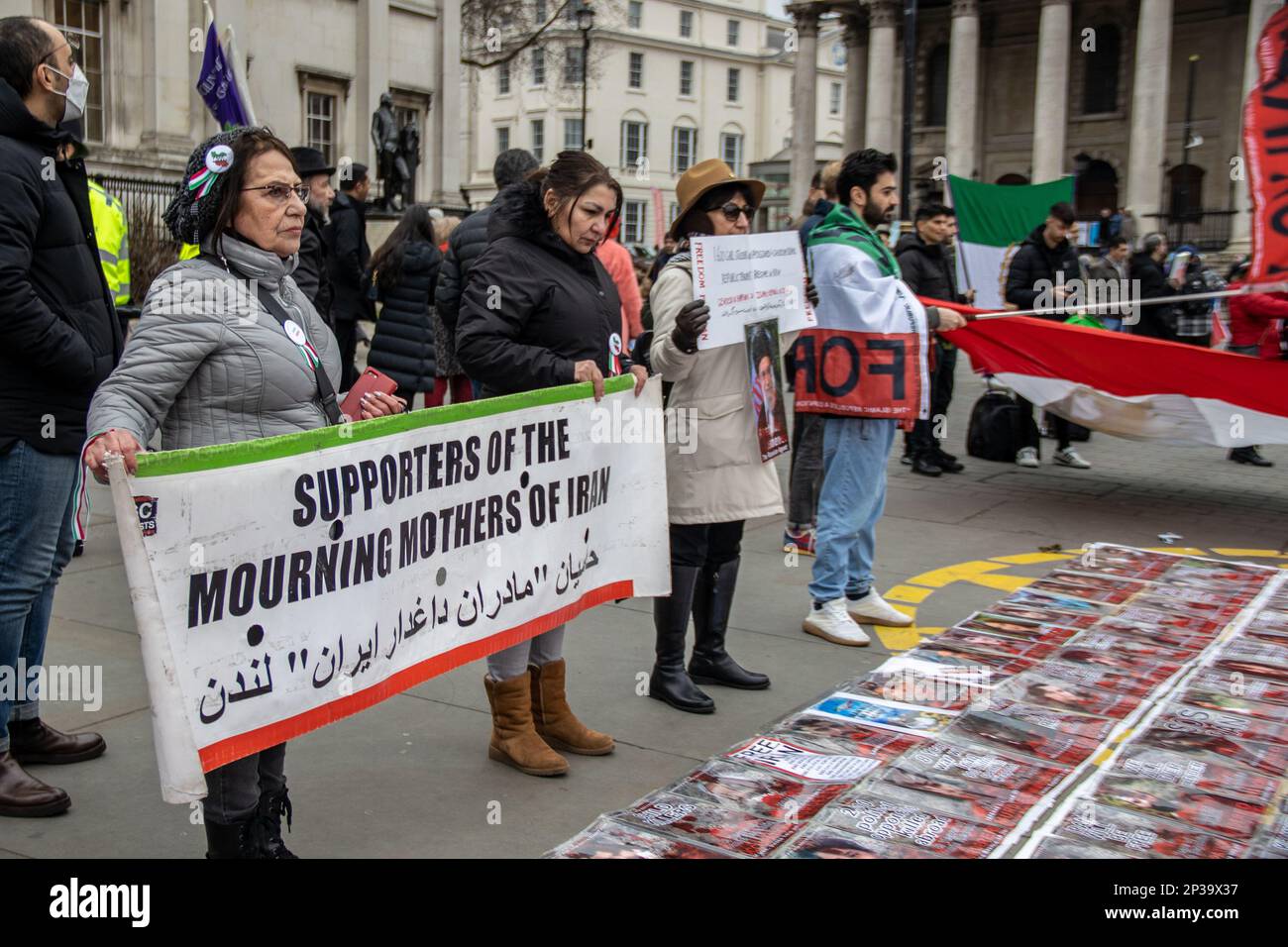 London, UK - March 4, 2023: Hundreds of Iranian-British monarchists ...