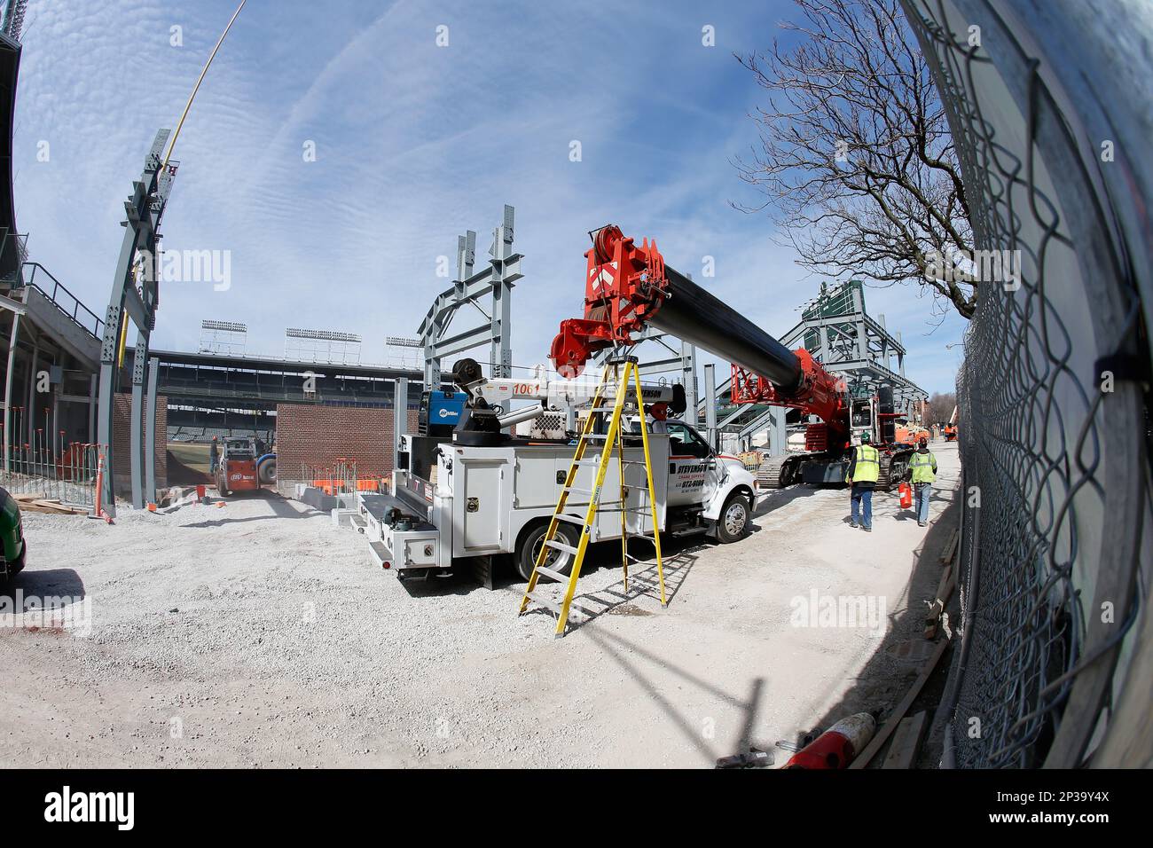 A general view of the exterior of Wrigley Field, home of the Chicago ...