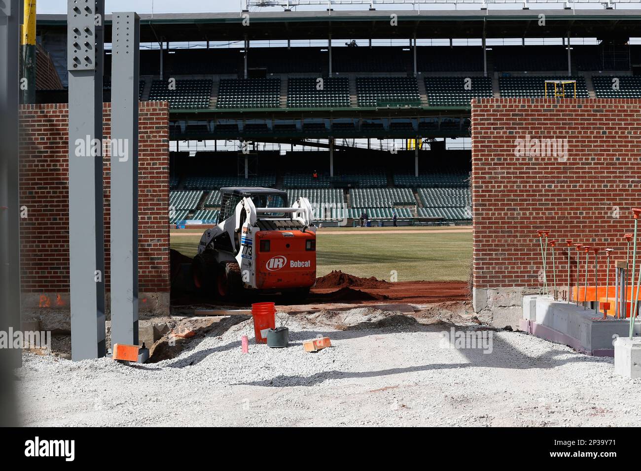 A general view of the exterior of Wrigley Field, home of the Chicago ...