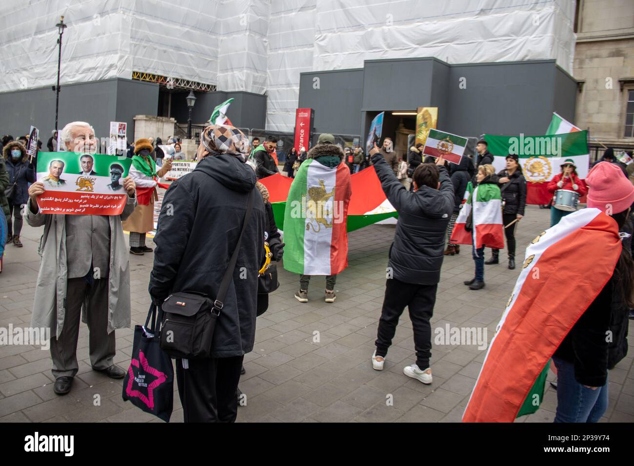London, UK - March 4, 2023: Hundreds of Iranian-British monarchists ...