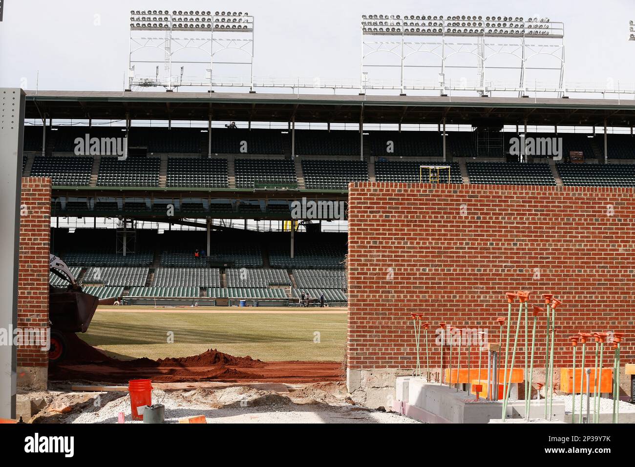 A general view of the exterior of Wrigley Field, home of the Chicago ...