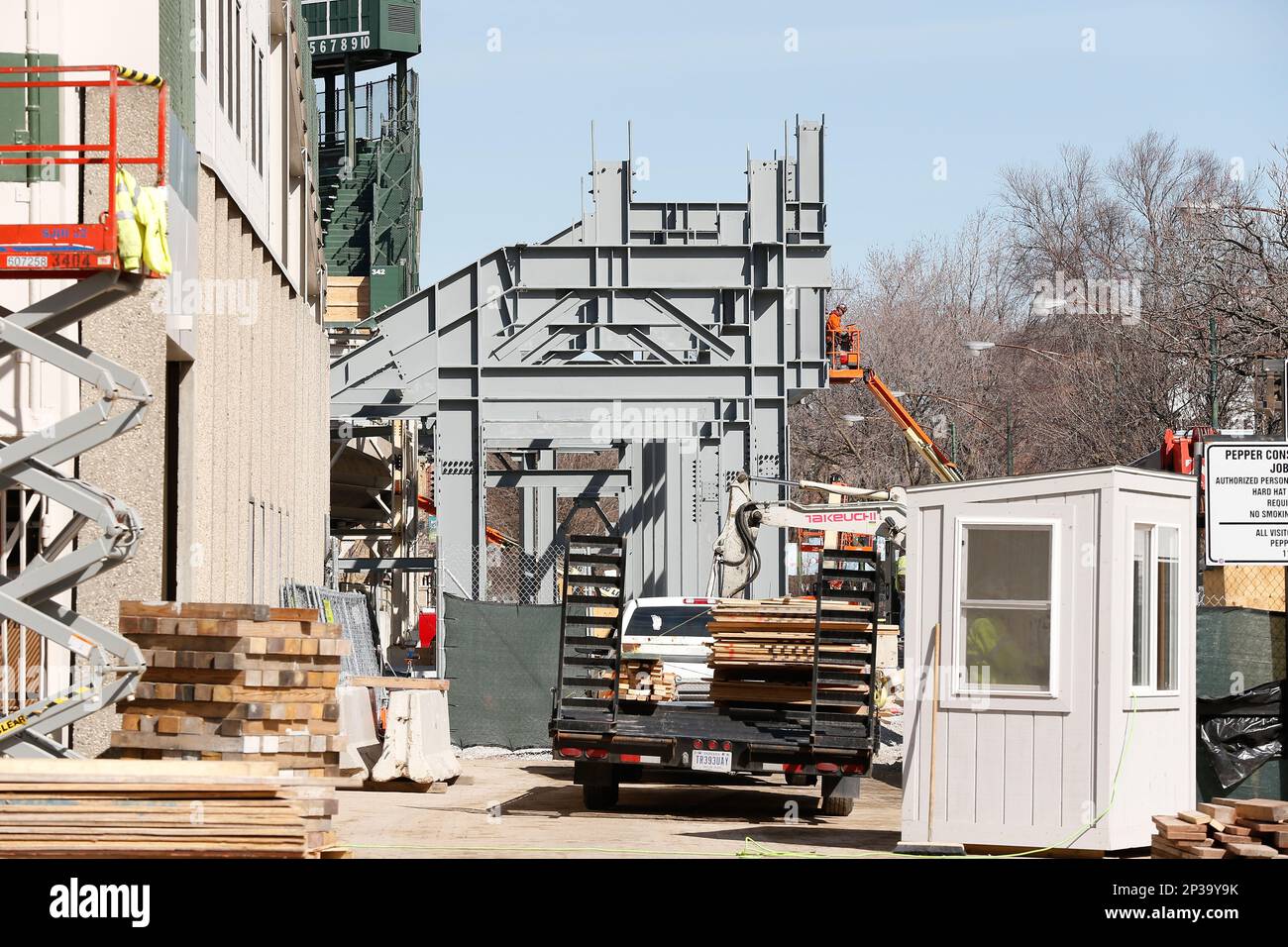 A general view of the exterior of Wrigley Field, home of the Chicago ...