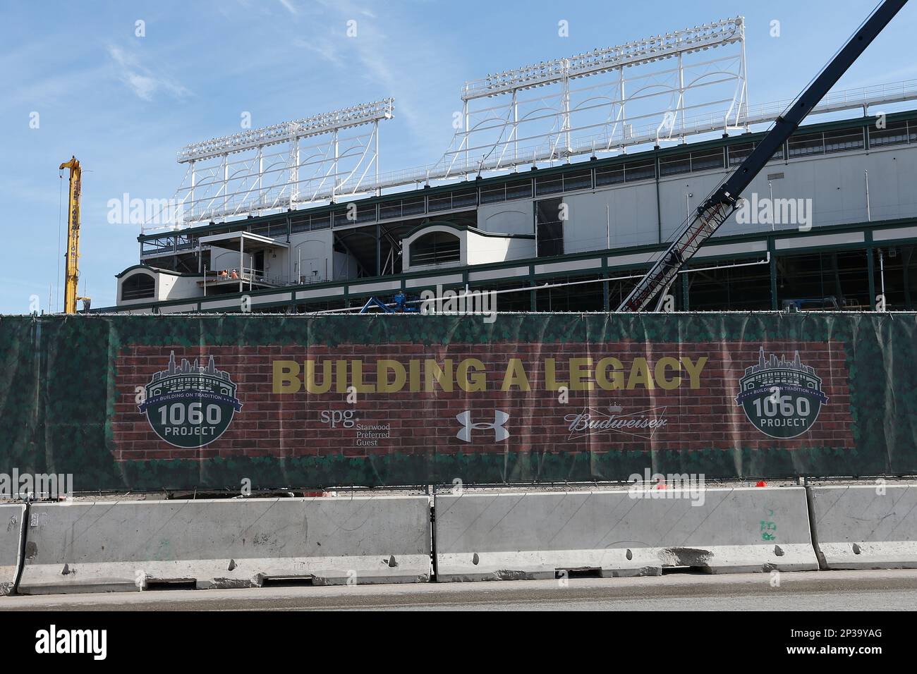 A general view of the exterior of Wrigley Field, home of the Chicago ...