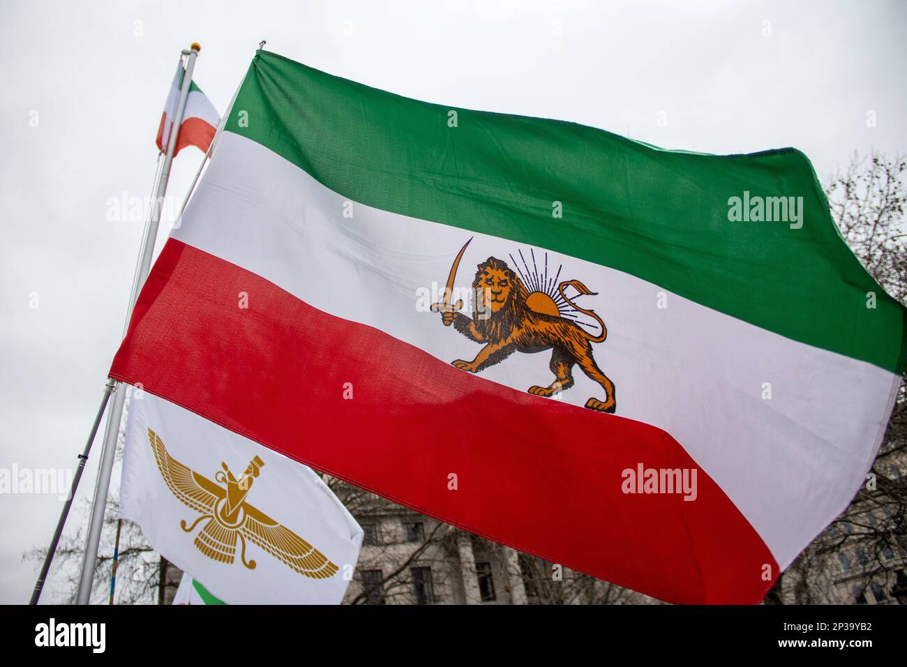 London, UK - March 4, 2023: Hundreds of Iranian-British monarchists ...