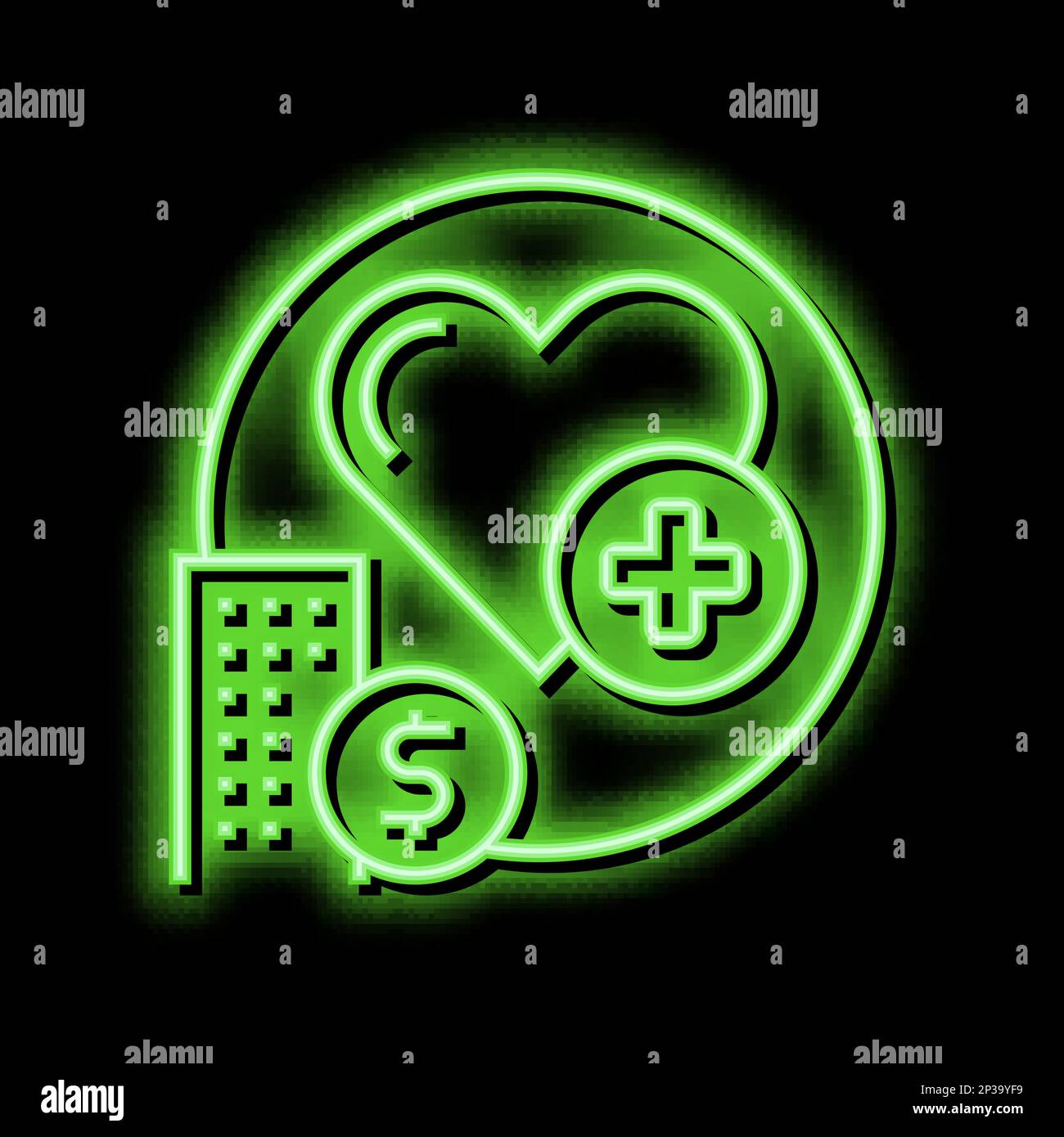 health care benefits neon glow icon illustration Stock Vector Image ...