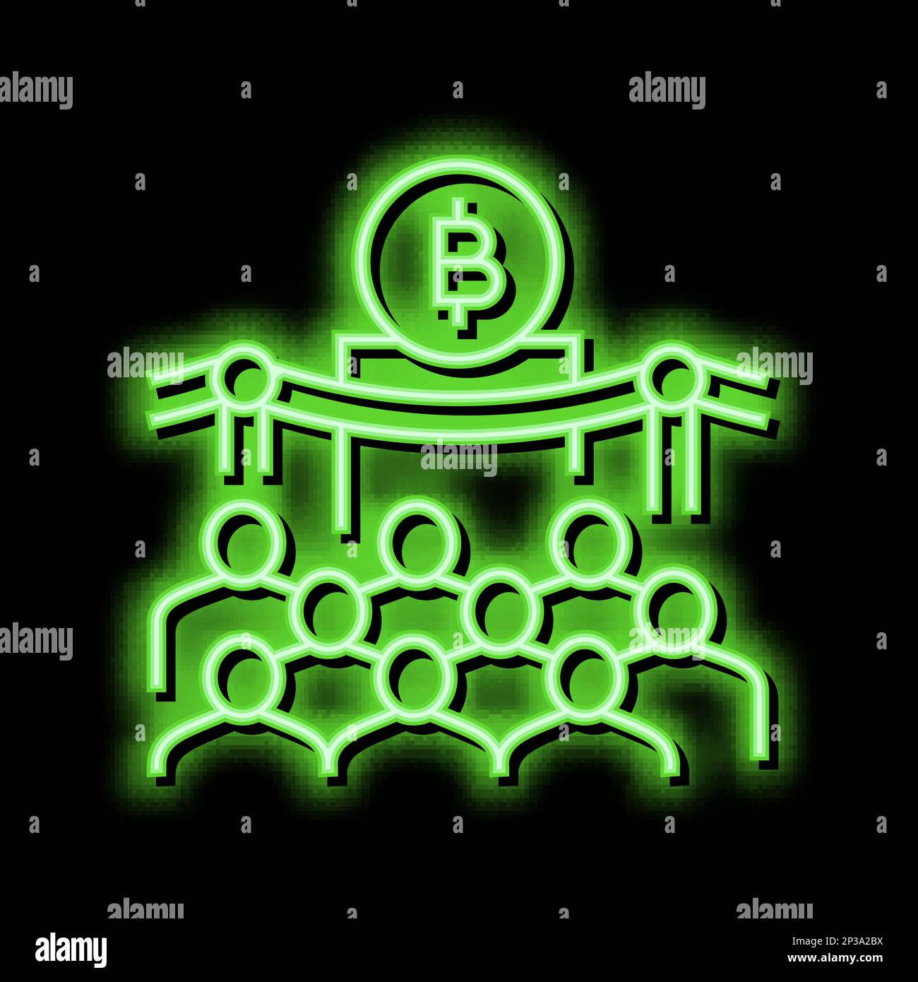 presentation bitcoin neon glow icon illustration Stock Vector Image ...