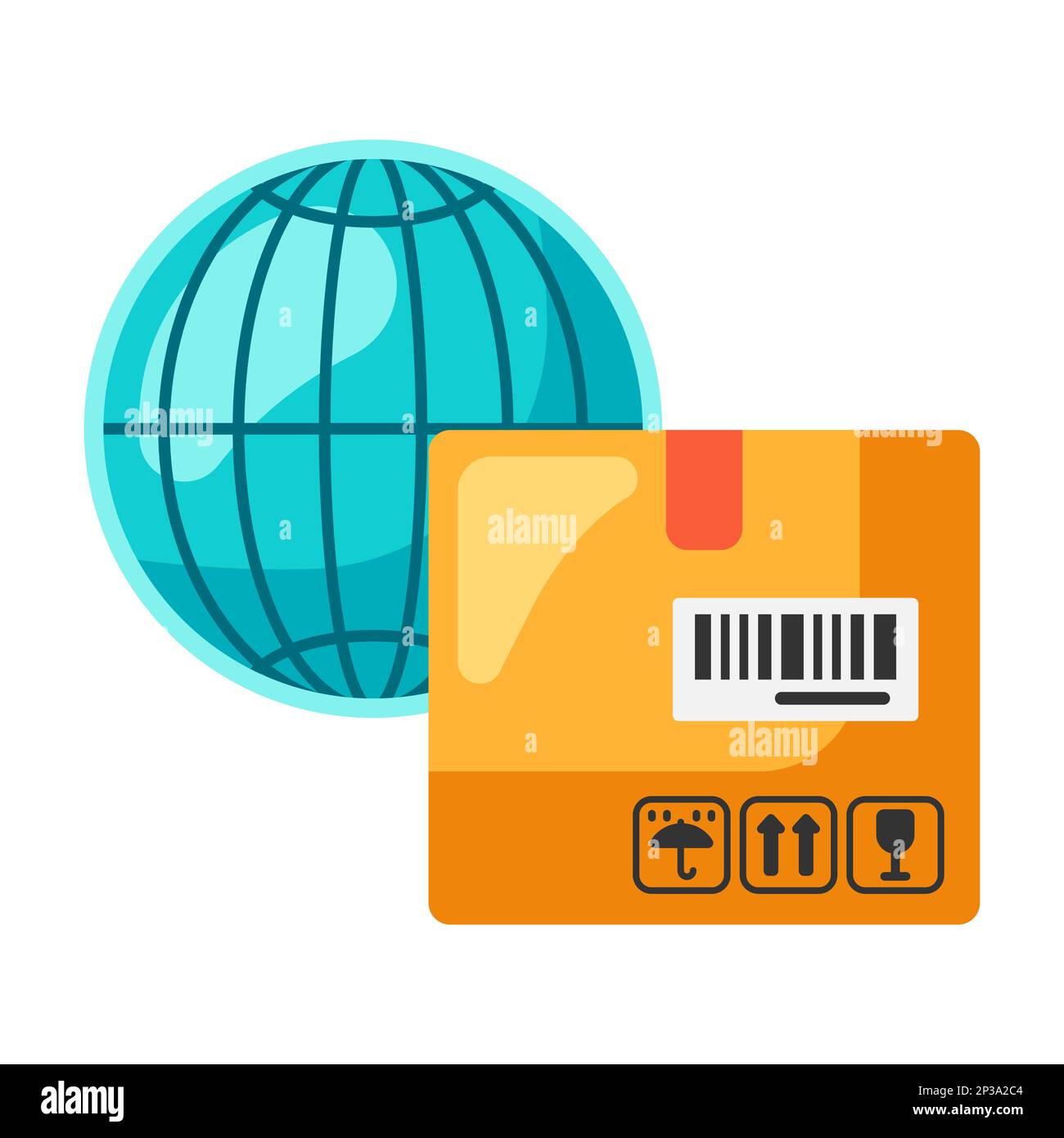 Illustration of worldwide cargo. Delivery of goods by order in store ...