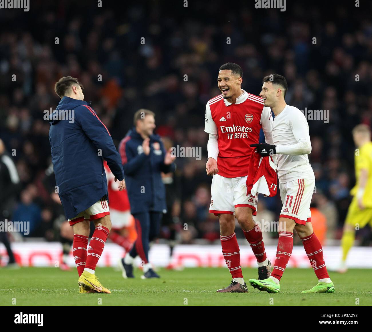 William saliba 2023 celebrates hi-res stock photography and images - Alamy